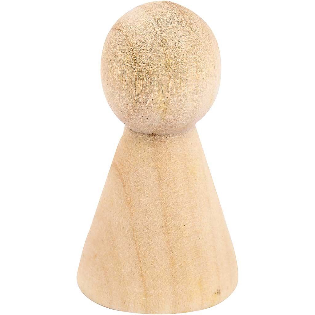 Pop - kegel hout 3,7 cm a 2,2 cm - Hobbydoos.nl